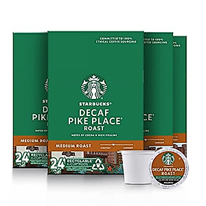 Starbucks Decaf Pike Place Roast, K-Cup for Keurig Brewers, 96 Count