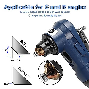 Mini Pneumatic Chamfering Machine,Air Chamfer Tool for Chamfering Metal 45 degree Arc Corner Beveling Trimming Deburring Machine (Blue)