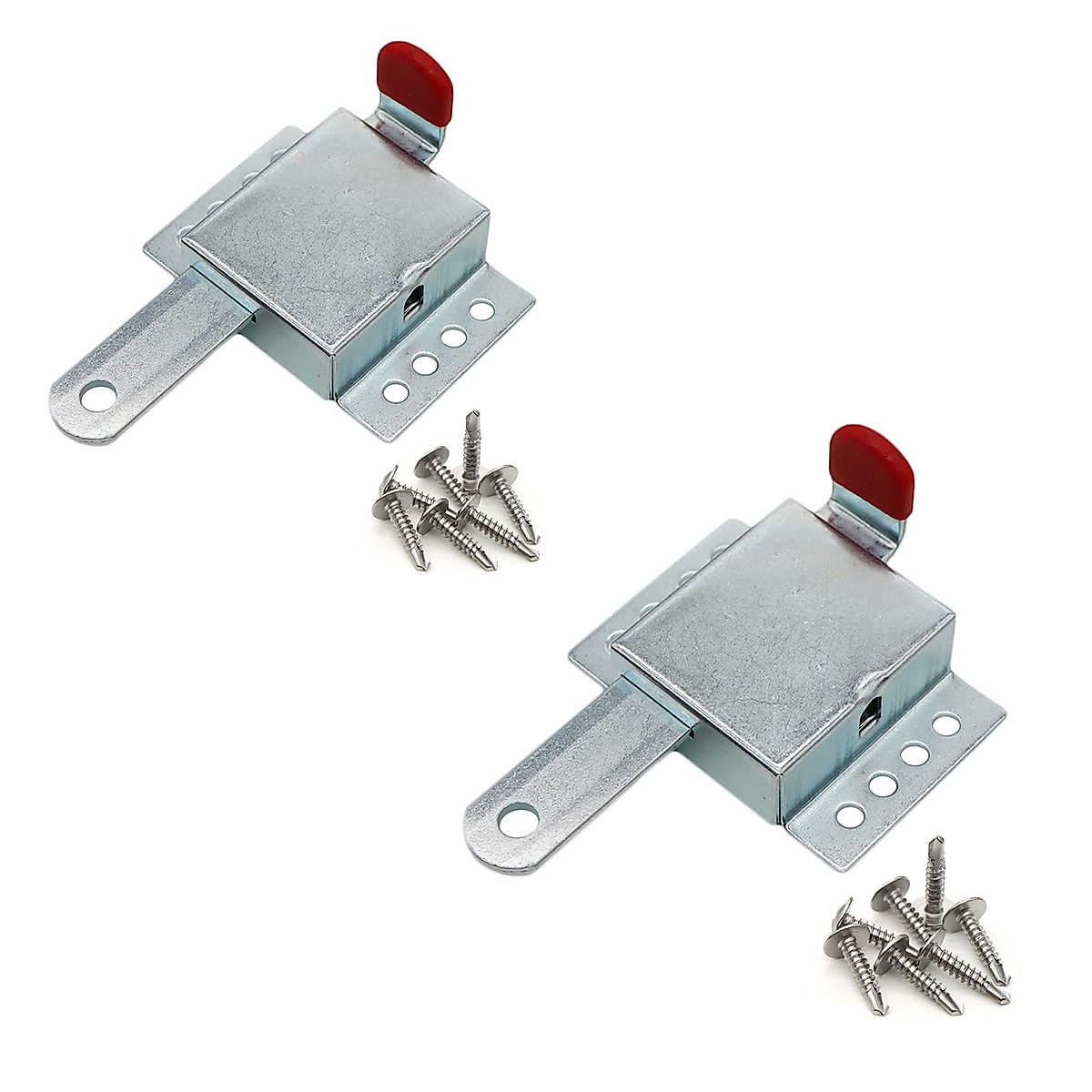 2 Pieces Heavy Duty Inside Deadlock, Galvanized Steel Garage Door Slide Lock for Most Garage Doors, Locking Sliding Latch for Manual Open