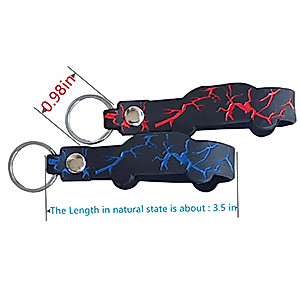 RUNZUIE 2Pcs Silicone Smart Remote Key Fob Compatible with 2023 2022 Acura RDX MDX Key Fob Cover 5 Buttons (Black with Red/Blue)