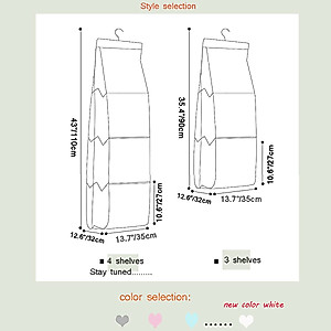 Hanging Purse Organizer MultiPurpose Handbag Storage Bag Dustproof Waterproof Closet Organization Bag DoubleSide 6 Pockets, Blue