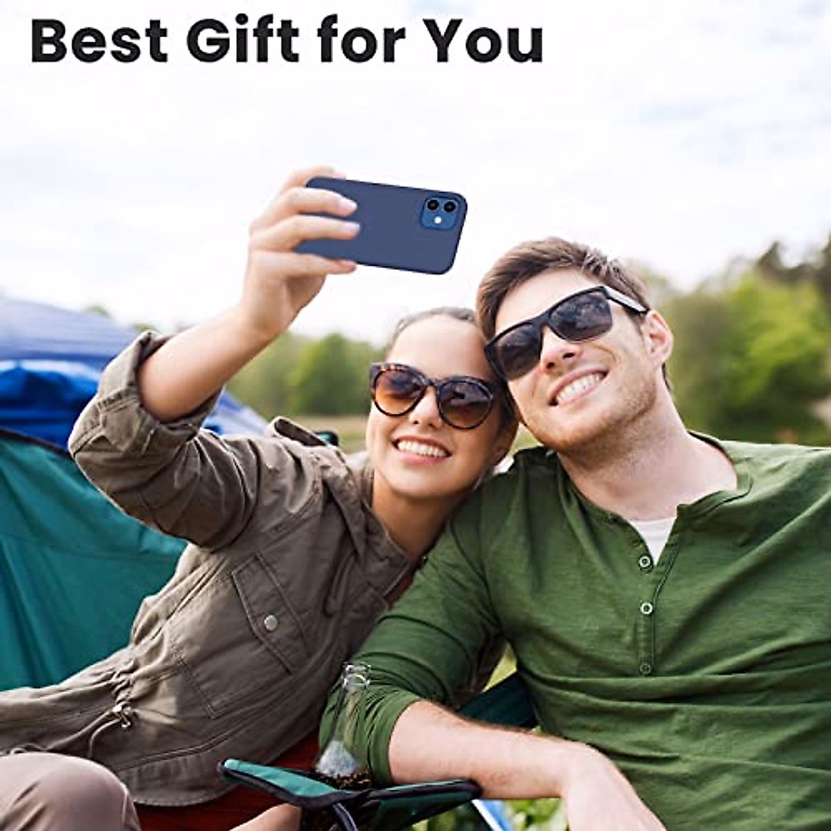 ORNARTO Compatible with iPhone 12 Mini Case, Slim Liquid Silicone 3 Layers Full Covered Soft Gel Rubber with Microfiber Case Cover 5.4 inch-Navy Blue