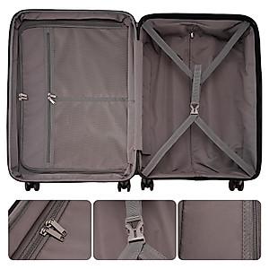 GinzaTravel Rune series expandable 3 Luggage Sets,Lightweight Hardside Suitcase With Spinner Wheels TSA Lock,PP material business fashion suitcase