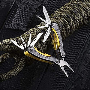 Bundle of 2 Items - Mini Multitool Knife 12 in 1 - Small Pocket Multi Tool with Knife and Pliers - Best Pocket Knife for Urban Work Hobby Unboxing - Stocking Stuffers for Men - Gift for Men and Women