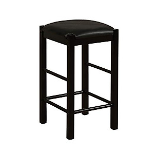 Space Saving Design, Black Finish, Faux Leather Seats, 36 Inch Counter Height Table