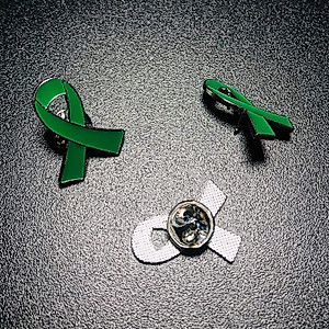 Mental Health Awareness Pin 50 Pcs Green Ribbon Pins Liver Cancer Cerebral Palsy Organ Donation Awareness Products