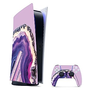 MightySkins Gaming Skin for PS5 / PlayStation 5 Digital Edition Bundle - Purple Agate | Protective Viny wrap | Easy to Apply and Change Styles | Made in The USA