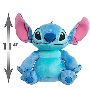 Disney Lilo & Stitch 11-inch Large Stitch Stuffed Animal, Alien, Blue, Soft Plushie