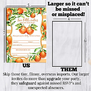 Amanda Creation Two Little Cuties Twin Baby Shower Invitations, 20 5x7 Fill-In Cards with Twenty White Envelopes