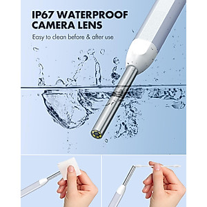 Anykit Digital Otoscope with Gyroscope, HD Ultra Clear View Ear Camera with Ear Wax Removal Tools, Video Ear Scope Otoscope with Light, Compatible with Android, iPhone 15 (White)