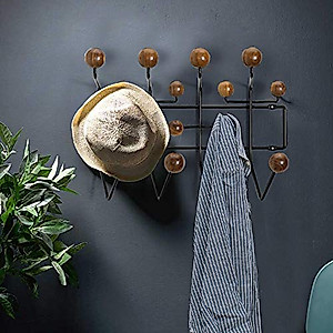 Coat Hooks Hang it All Coat Rack Wall Mounted Coat Hooks with Solid Walnut Wooden Balls