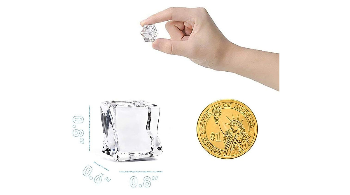 DomeStar Fake Ice Cubes - Realistic Acrylic Ice for Decor & Events