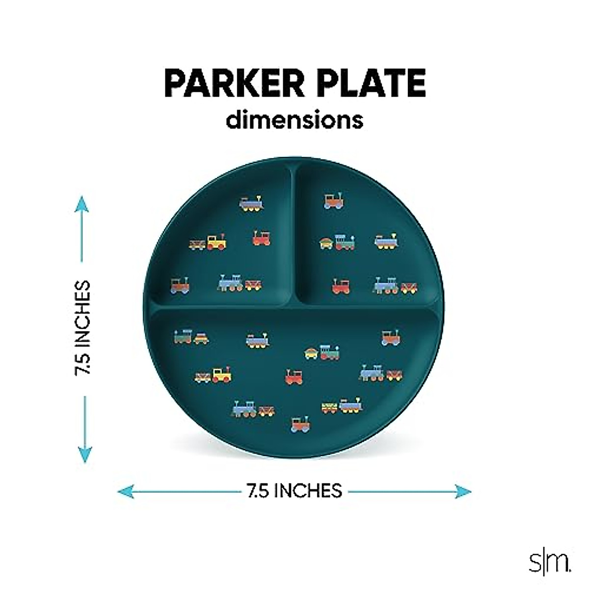 Simple Modern Disney Silicone Plate for Baby and Toddler | Divided and Microwave Safe Plates for Kids | Parker Collection | Princess Rainbows