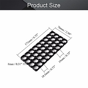 Bettomshin 10Pcs 4x9 Cell Spacer 18650 Lithium Battery Plastic Holder Bracket for DIY Battery Pack 18.5mm Hole Dia