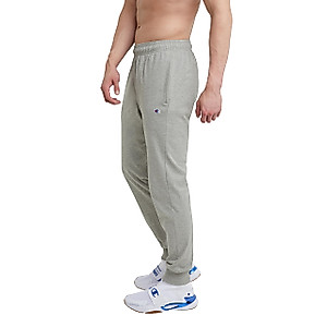 Champion Mens Joggers, Everyday Cotton, Lightweight Lounge Knit For Men, 31" Sweatpants, Oxford Gray C Patch Logo, X-Large US