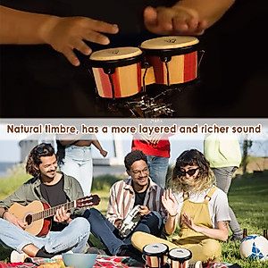 EastRock Bongo Drum 4” and 5” Bongos Drum Set for Adults Kids Beginners Professionals Tunable Wood and Metal Drum Percussion Instruments with Tuning Wrench