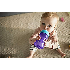 Philips AVENT My Grippy Spout Sippy Cup with Soft Spout and Leak-Proof Design, Pink/Purple, 10oz, 2pk, SCF801/22