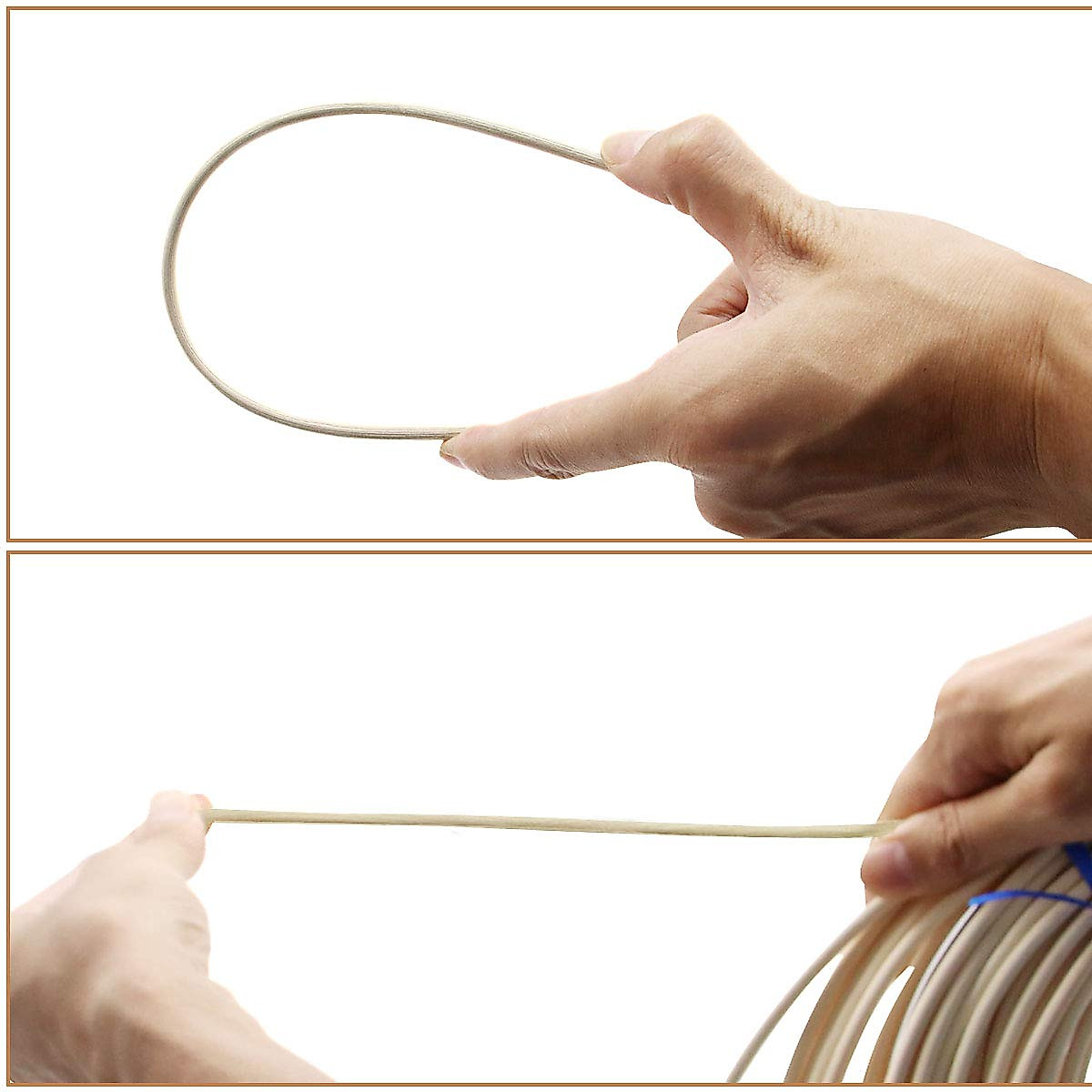 KEILEOHO #8 Reed Spline 65 Feet x 3/16 Inches Cane Webbing for Weaving, Cane Webbing for Chair Repair, Strong Permeable Cane Webbing Roll for Winding, Modeling, Decoration, Weaving, Aromatherapy