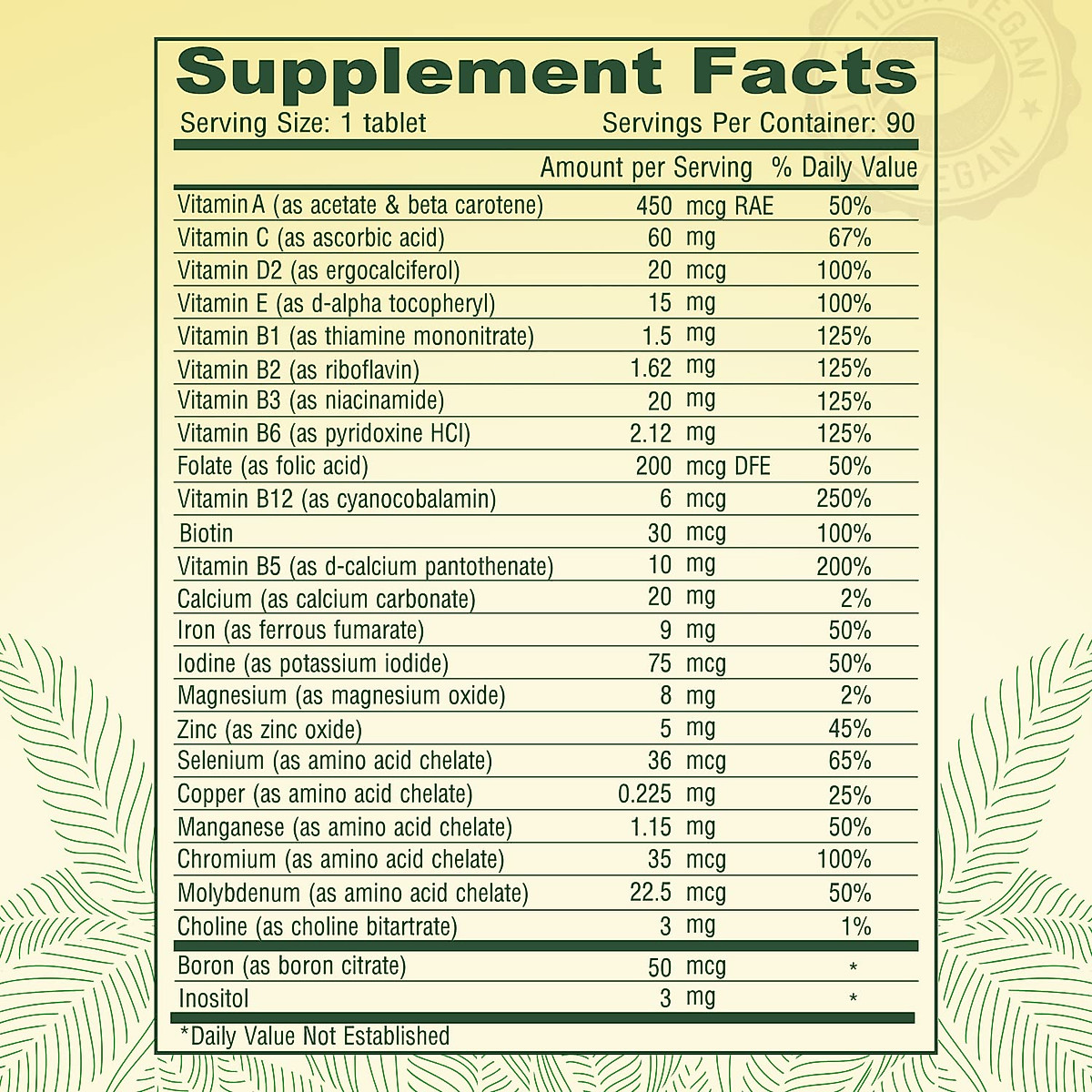 DEVA Tiny Tablets Vegan Multivitamins for Women & Men, Multivitamin with Iron, Mineral Supplement, Vitamin C, Vitamin B Complex, Vitamin B12, Vitamin E, Zinc, Gluten Free, 90 Tablets (Pack of 2)