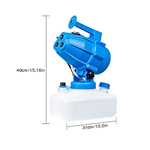 5L ULV Fogger Electric Sprayer Cold Fogging, Ultra-Low Volume Nebulizer Sterilizer for Indoor Outdoor Garden Yard 110V/220V,Blue