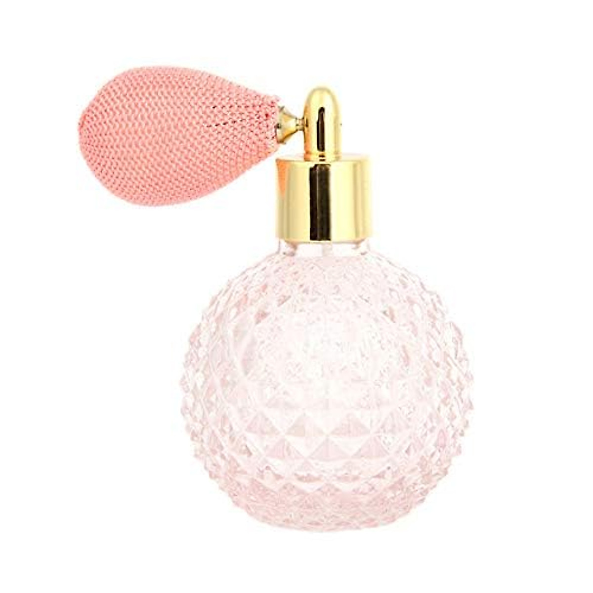 Topxome 1pcs 100ml Vintage Perfume Bottle Short Spray Atomizer Refillable Empty Glass (Pink)