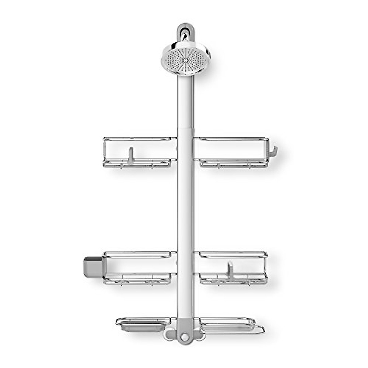 simplehuman Adjustable and Extendable Shower Caddy XL, Stainless Steel and Anodized Aluminum
