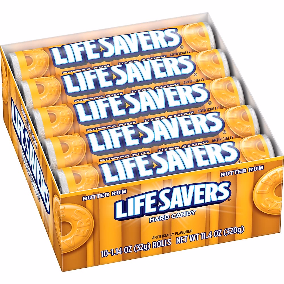 LIFE SAVERS Butter Rum Hard Candy Bulk, 1.14 ounce (20 Single Packs)