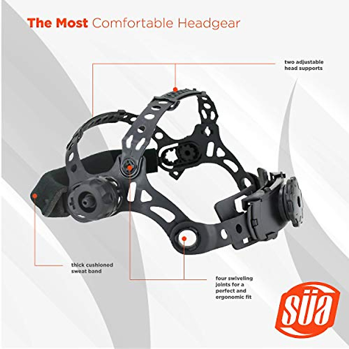 SÜA Welding Helmet - Model: Vector - Auto Darkening - Largest Viewing Area: 4" x 4" - Photovoltaic Powered - Ergonomic Headgear - Color: Blue