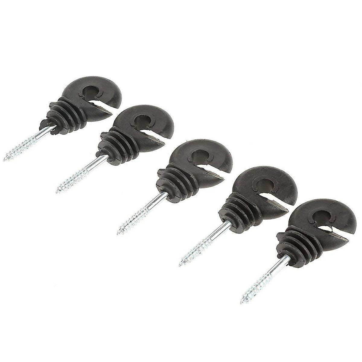 50 Pcs Black Electric Fence Insulator Screw-in Insulator Fence Ring Post Wood Post Insulator and 1 Pc Insulator Socket Tool(Grid System Accessories for Animal Husbandry Electronic)