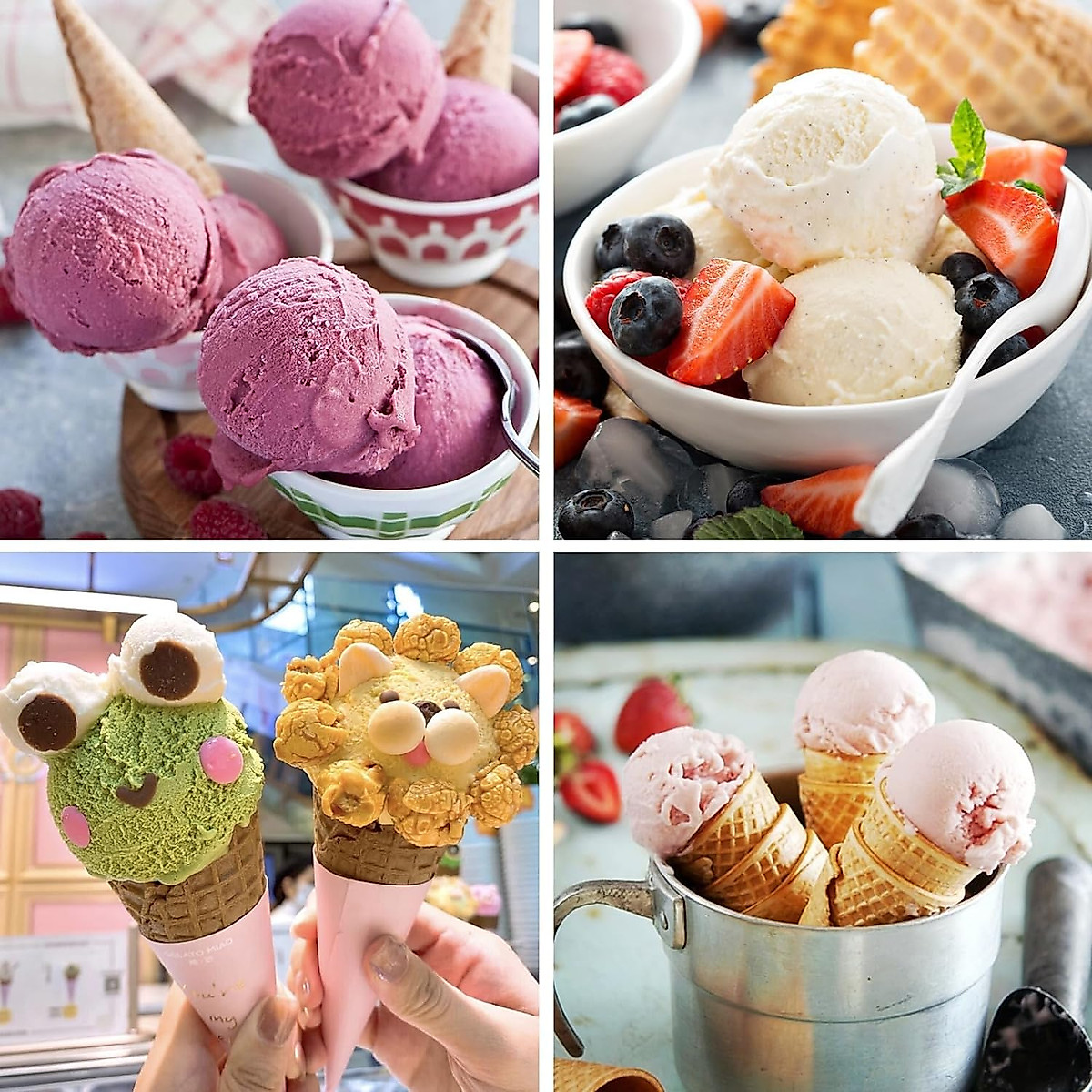 AFINSEA 4 Pack Creami Deluxe Pints and Lids,Extra Delux Pint Containers Compatible with Ninja Creamy NC500, NC501, CN501CO Series Ice Cream Machines, 24 OZ Creami Deluxe