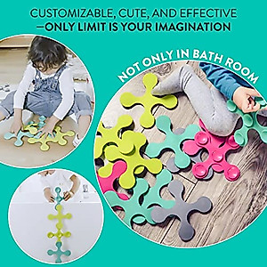 Prince Lionheart Bath Mat for Tub Baby Kids Fun Bath Puzzle Anti-Slip Waterproof Shower Mat with Suction Cups (18pcs)