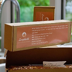 Reusable Glass Straws | 8.2'' X 8mm with Cleaning Brush | Perfect for Smoothies, Milkshakes, Juices ,Teas and Other Cold/Hot Beverages