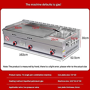 Commercial Countertop Gas Griddle - Stainless Steel Teppanyaki With Adjustable Temperature - High-Quality LPG Gas Grill For Outdoor Catering
