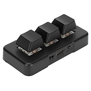 Zyyini Mechanical Keyboard, USB Mini 3 Keys Keyboard RGB Mechanical Gaming Keyboard, Wired//BT 3 Mode Connector, HID Programming Macro for Dos,for Windows,for Android