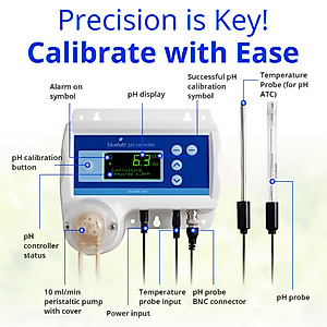Bluelab CONTPH pH Controller with Monitoring and Dosing in Water Digital Meter for Hydroponic System and Indoor Plant Grow with Easy Calibration, 1, White
