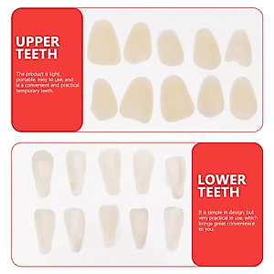 EXCEART Teeth Veneer 100 Pieces Artificial Resin Tooth Fillings Temporary Veneer Tooth Replacements Tooth Repair Supply