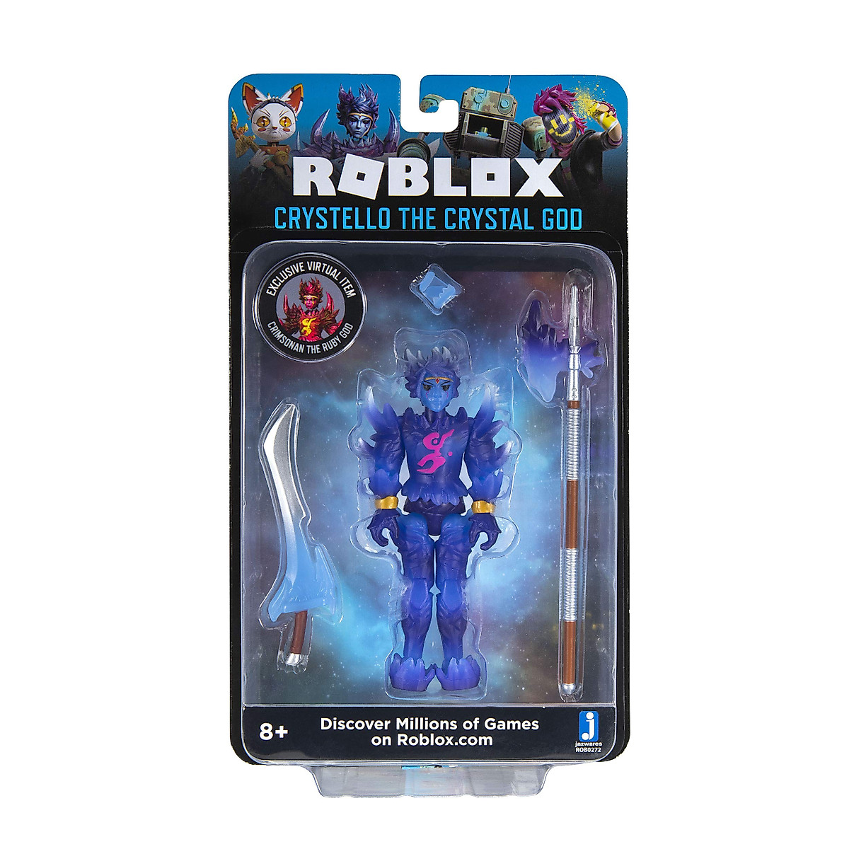 Roblox Imagination Collection - Crystello The Crystal God Figure Pack [Includes Exclusive Virtual Item]