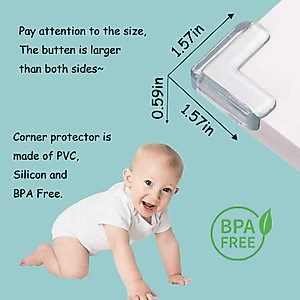 Corner Protector, Baby Proofing Table Corner Guards, Keep Child Safe, 4 Pack L-Shaped, High Resistant Adhesive, Sharp Table Corner Protector