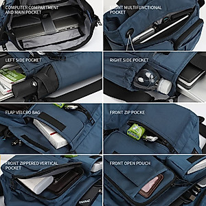 IX INOXTO Mens Messenger Bag Laptop Shoulder Bag Computer Work Office Bag Waterproof Briefcases for Travel Work (blue)