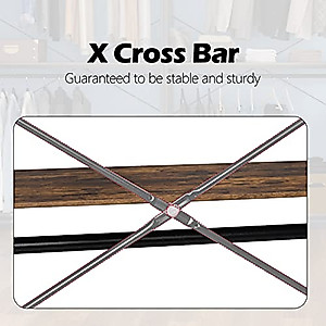 TOPSKY Clothes Rack, Clothing Garment Rack on Wheels, 3 Tiers Shelves Double Hanging Rod Clothes Garment Racks with Storage Shelves Heavy Duty (Rustic Brown)