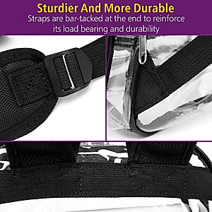 PACKISM Clear Backpack, Heavy Duty Clear Backpack for Adults Transparent See Through PVC Backpack for School, Workplace, Travel, College, Black(for age 12 or above)