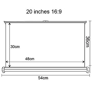 20" Inch Portable Projector Screen, 16:9 Manual Floor Pull Up, with Scissor Backed Projector Screen, Portable Home Theater Office Classroom Projection Screen