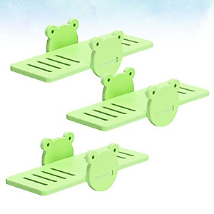 balacoo Wooden Toys Wooden Toys 3 Pcs Hamster Toys Wooden Seesaw Cartoon Frog Platform Climbing Toys Sport Exercise Toys for Hamster Mic Hedgehog Lizard Small Animals Green Chew Toys Chew Toys