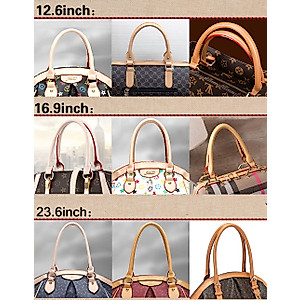 2pcs Synthetic Leather Genuine Quality Replacement Interchangeable Shoulder Strap for Handbags Purse Bags- Beige