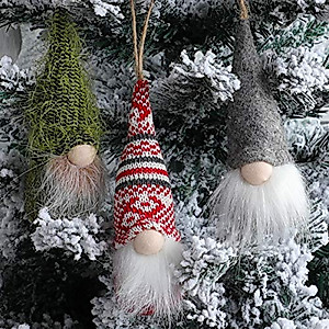 Christmas Tree Hanging Gnomes Ornaments Set of 10, Swedish Handmade Plush Gnomes Santa Elf Hanging Home Decorations Holiday Decor