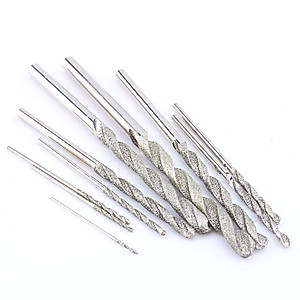 Drill Bits, Bits for Cutting Glass 10PCS Tipped Drill Bit, Drill Bits for Stone, Drill Bits for Glass Tile Stone, 0.8-4.0mm