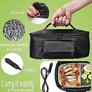 Portable Oven,12 V Car Food Warmer Portable Mini Microwave Electric Food Heated Picnic Box Lunch Box 11.0x7.9x4.7in for Business Trip Travel,Camping