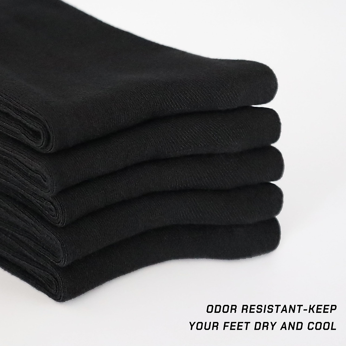 SERISIMPLE Viscose Bamboo Men sock Breathable Sock Quarter Thin Ankle High Sock Comfort Cool soft Sock 5 Pairs (Large, Black)