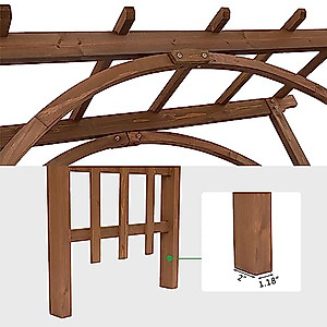 Yone jx je 85Inch Wooden Fir Garden Arbor with Trellis, Decoration Outdoor Rose Arbor with Metal Connection for Climbing Plants, Wedding Arch for Ceremony, Bridal Party, Archway, Lawn, Patio