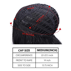 AISI QUEENS Black Wavy Wigs for Women Long Curly Wig Synthetic Party Wigs Middle Part Full Wigs Natural Looking 20 Inch